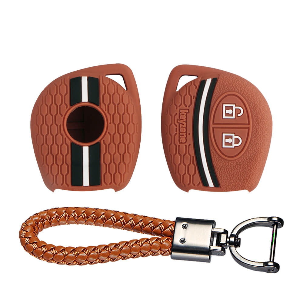Keyzone striped cover & keychain for Fronx, Jimny, Swift, Dzire Ignis