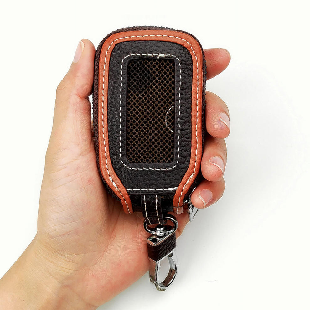 Keyzone Unisex Mens Womens Premium Mesh Pattern Leather Car Key Holder