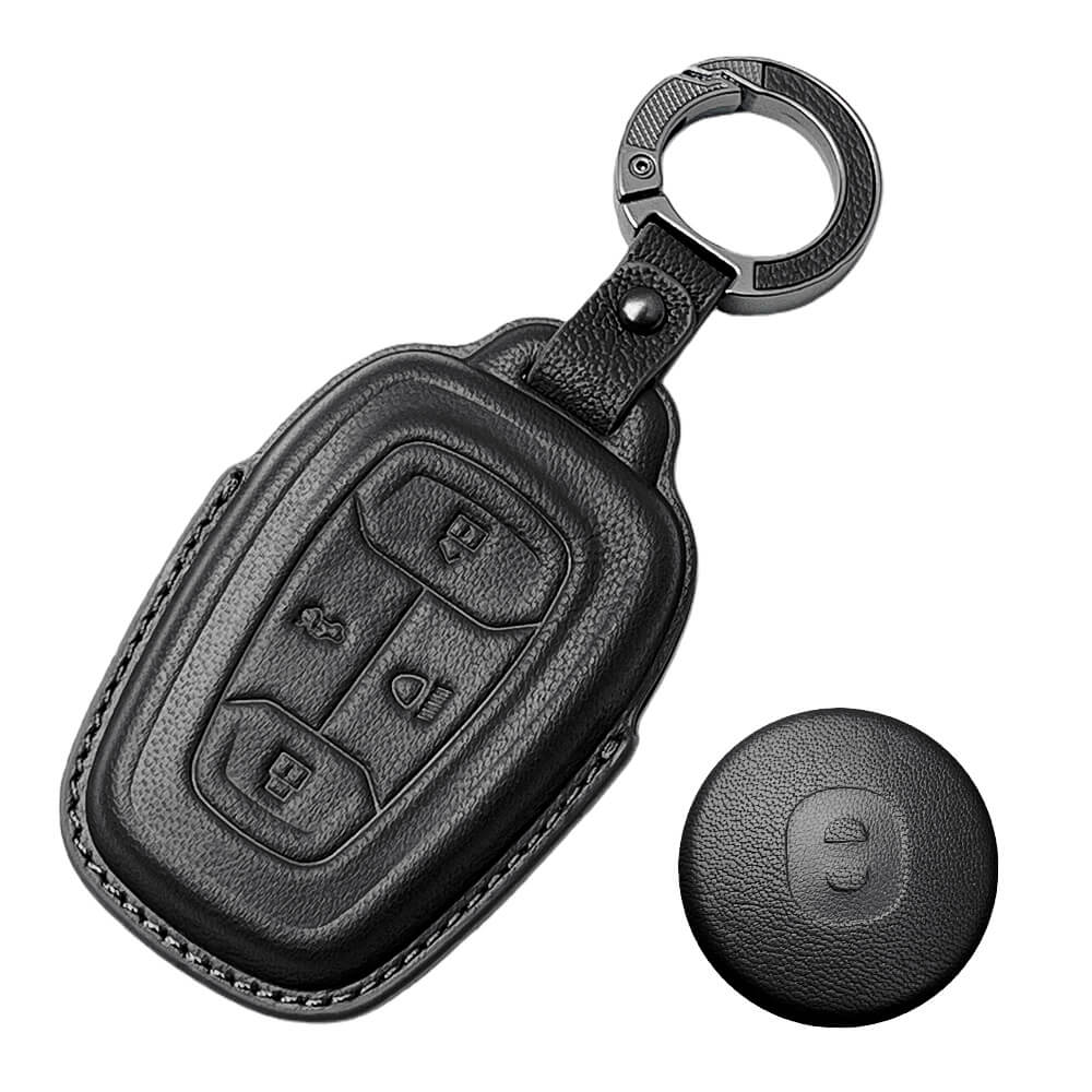 Keyzone Leather Key Cover & AC Vent Car Perfume Compatible for Tata Ne