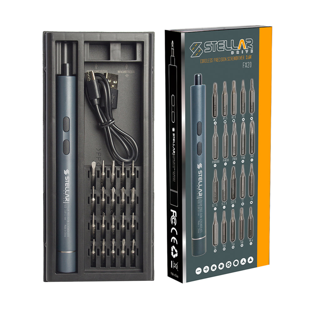 STELLAR DRIVE FX-20 Cordless Screwdriver Set - Essentials by Keyzone