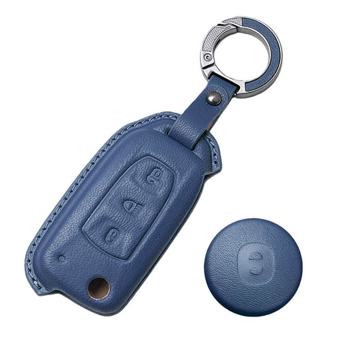 Keyzone Leather Key Cover & AC Vent Car Perfume Compatible for Tata Cu