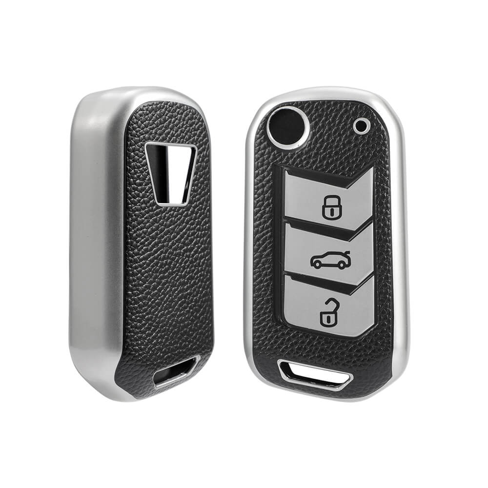 Keyzone Leather TPU Key Cover compatible for Thar, Scorpio, Bolero. XU