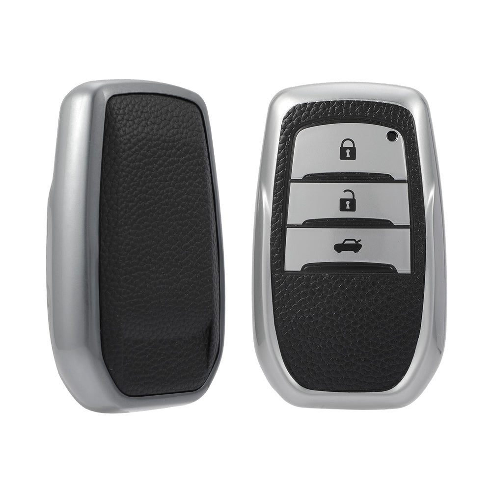 Keyzone leather TPU key cover & keychain for Innova Crysta, HyCross, H