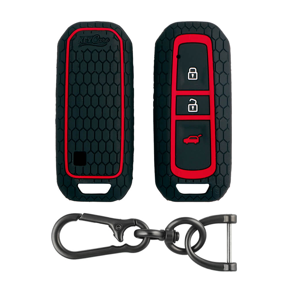 Keycare silicone key cover and keyring fit for : MG Hector 3 button sm