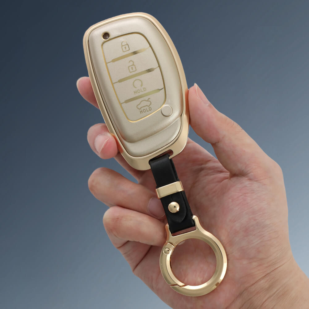 Hyundai Alcazar Creta Aluminium Key Cover 4-Button | Keyzone®