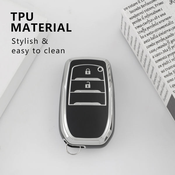 Keycare TPU key cover & keychain for Innova Crysta, Innova HyCross, Hi