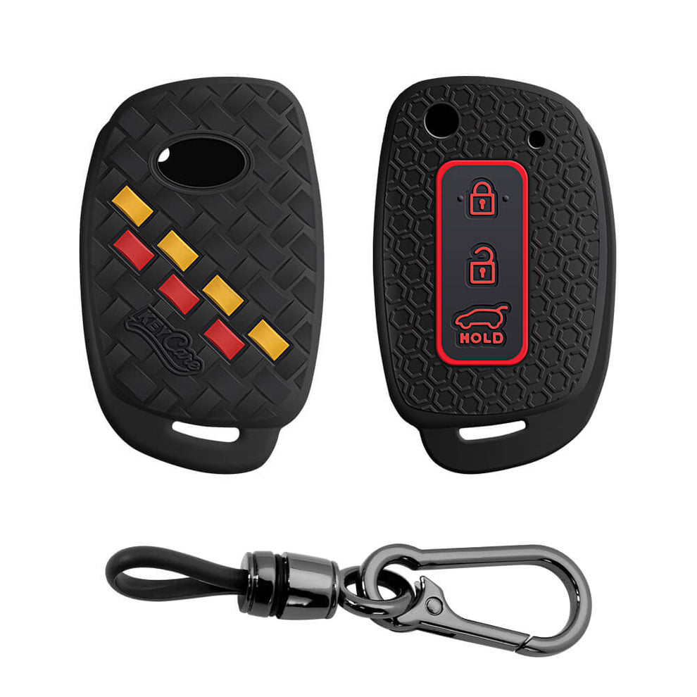 Keycare DE series silicone key cover & keychain for Creta, i20, Grand