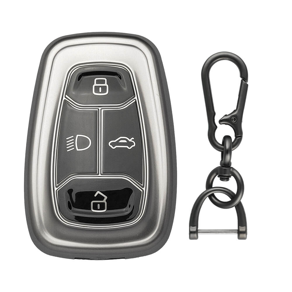 Keyzone® TPU Key Cover & zinc alloy key holder for: Nexon, Harrier, Sa