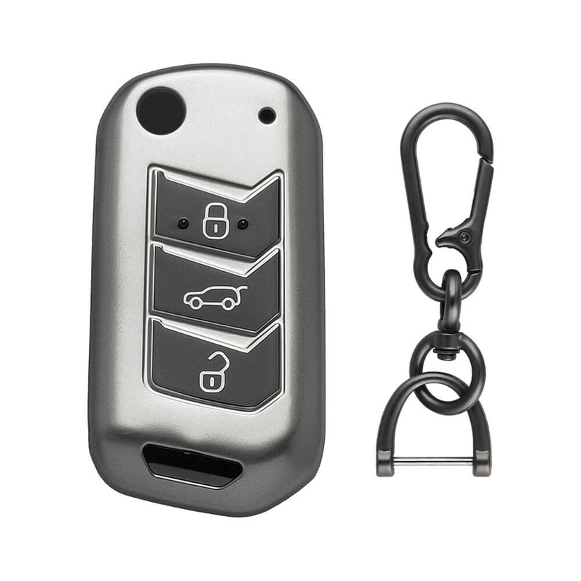 Keyzone® TPU Key Cover & zinc alloy key holder for: Thar, Bolero, Scor