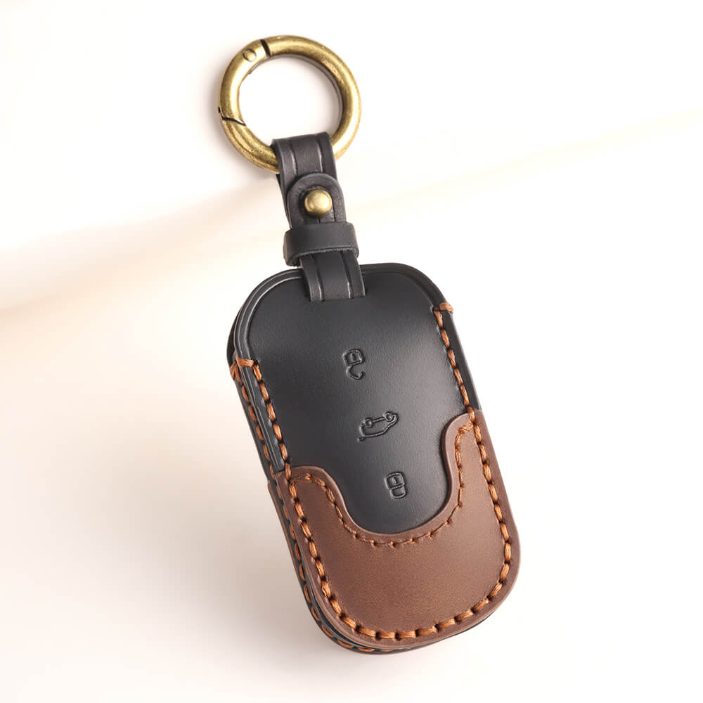 Keyzone dual leather key cover for Thar, Scorpio, Bolero, XUV700, XUV4