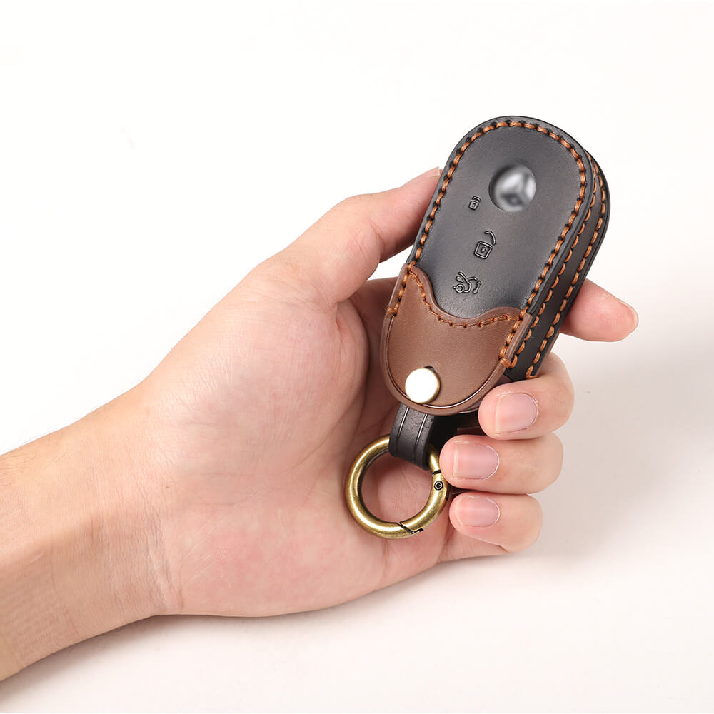 Keyzone dual leather key cover for Mercedes Benz S-Class G-Class E-Cla