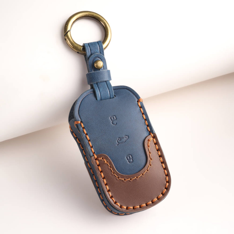 Keyzone dual leather key cover for Thar, Bolero, Scorpio, XUV700, XUV4