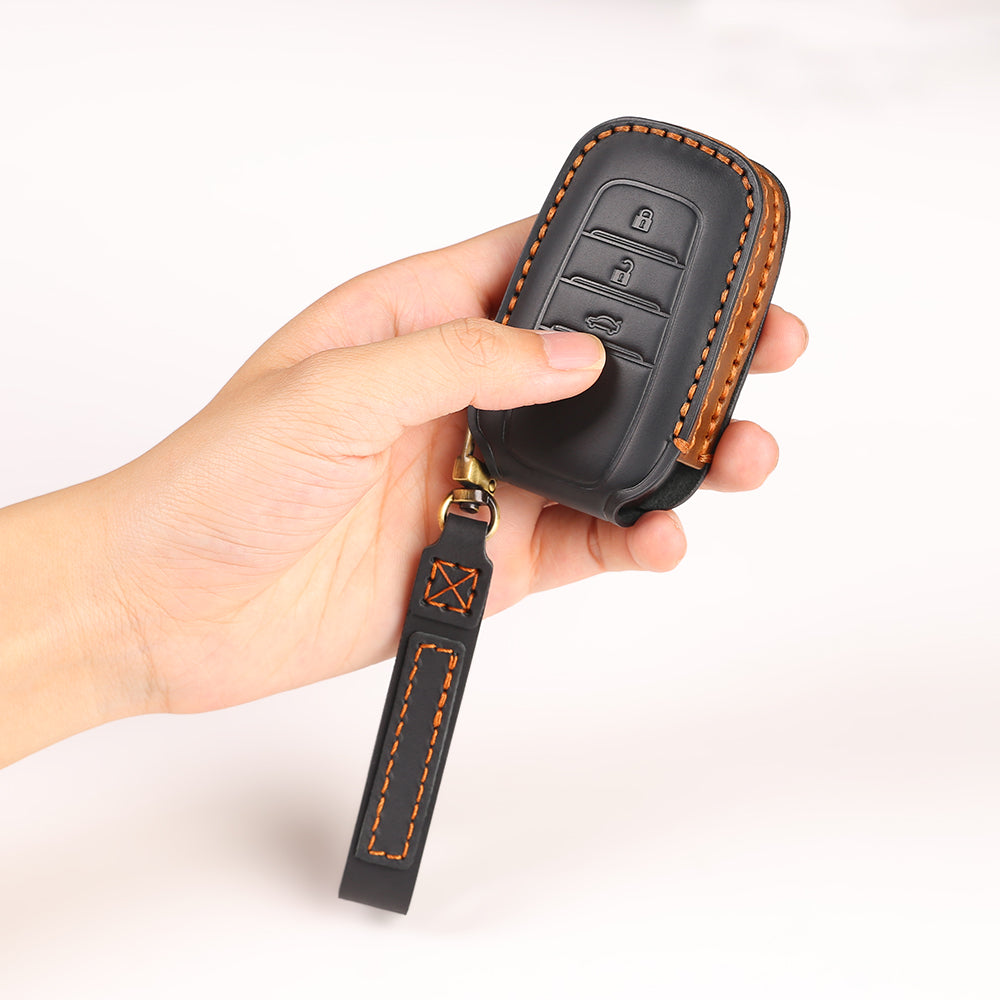 Keyzone leather key cover for Fortuner, Fortuner Legender 3 button sma