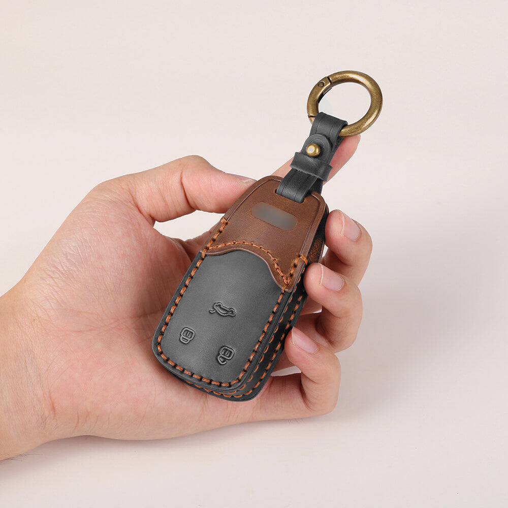 Audi Q5 A5 A8 Q7 A4 A6 Dual Leather Key Cover 3-Button | Keyzone®