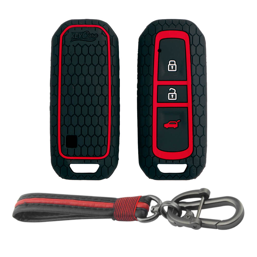 Keycare silicone key cover and keyring fit for : MG Hector 3 button sm