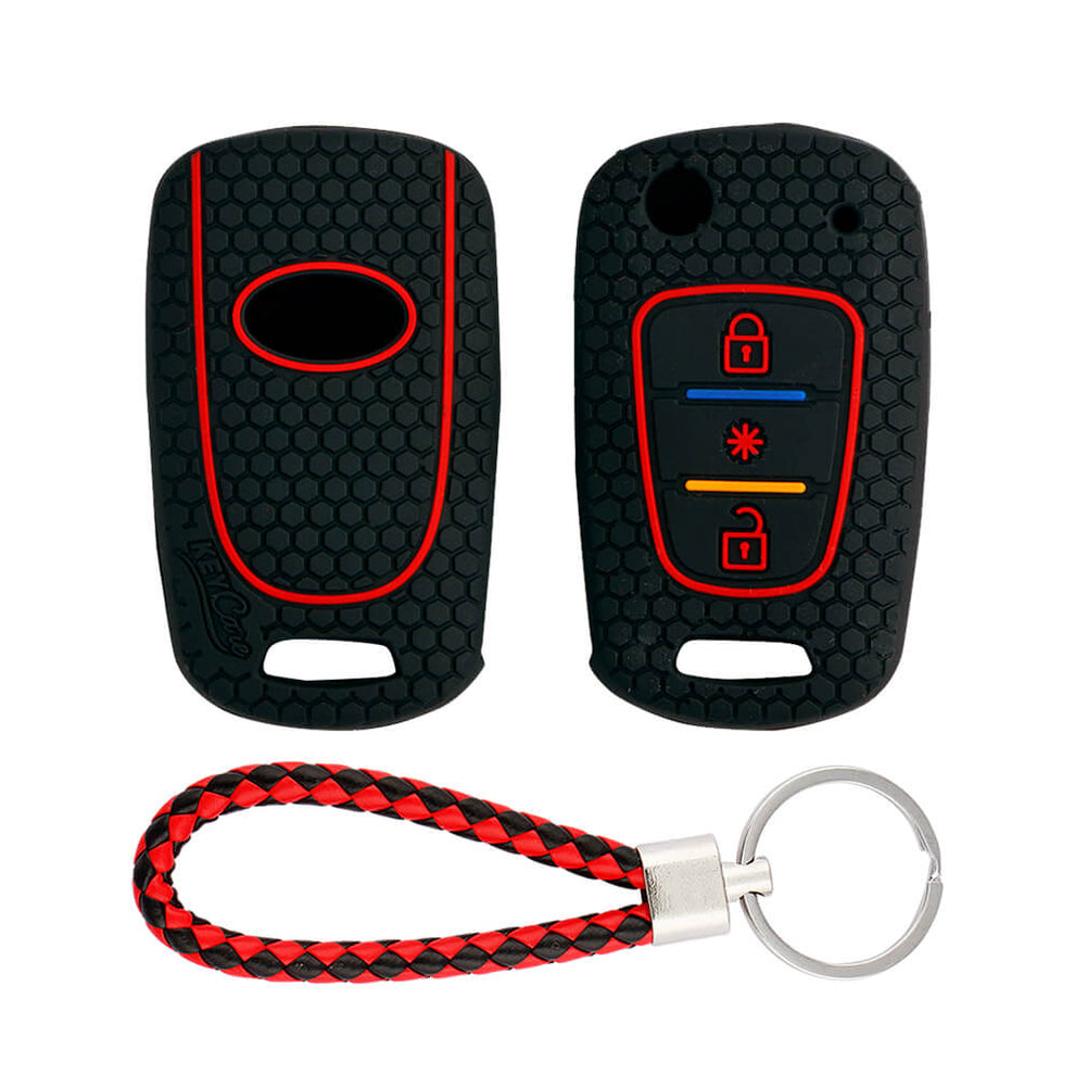 Keycare silicone key cover and keyring fit for : Verna Fluidic, I10, O