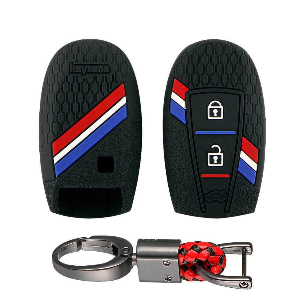 Keyzone striped key cover and keychain fit for : Ciaz, S-cross, Vitara