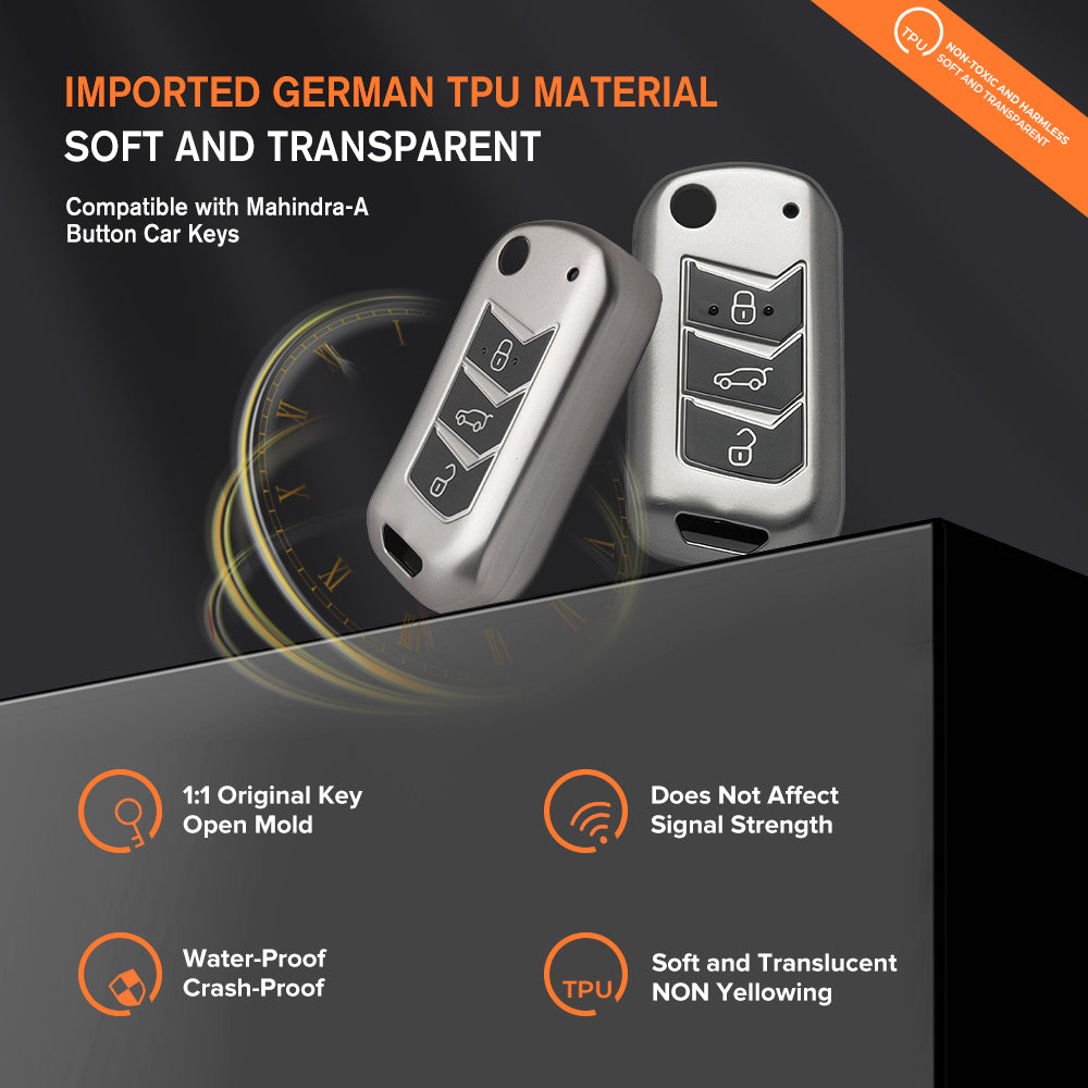 Keyzone® TPU Key Cover Compatible for: Thar, XUV700, Scorpio-N, Bolero
