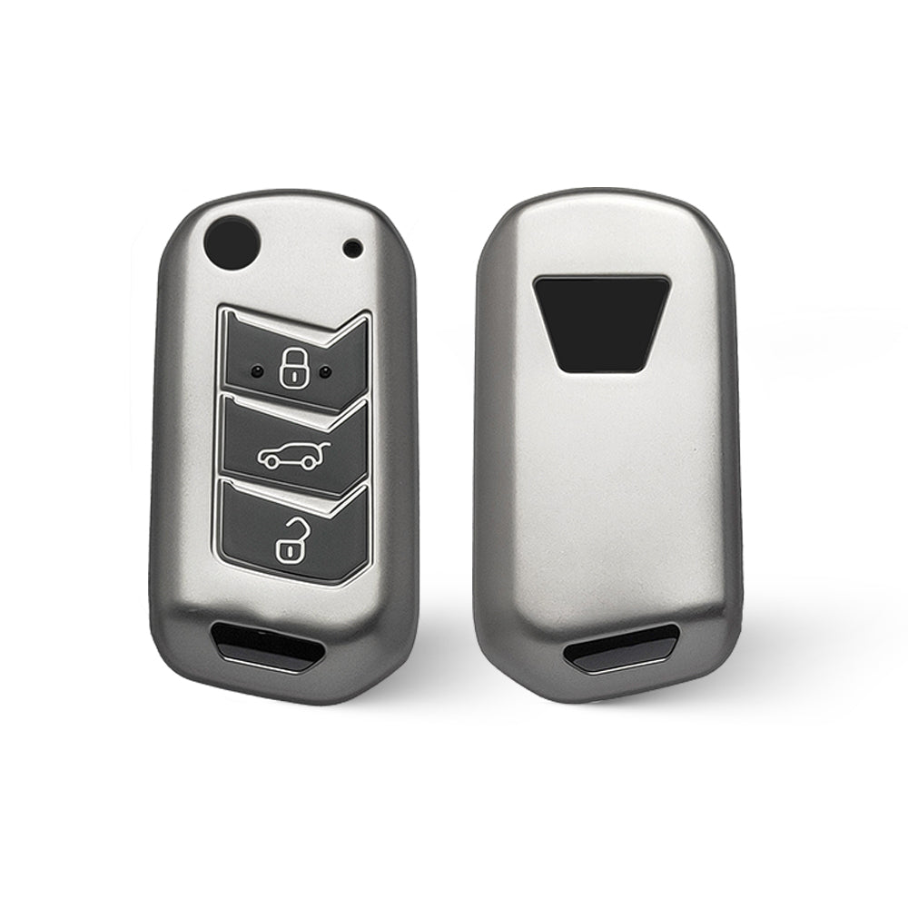 Keyzone® TPU Key Cover & metal alloy key holder for: Thar, XUV700, Sco