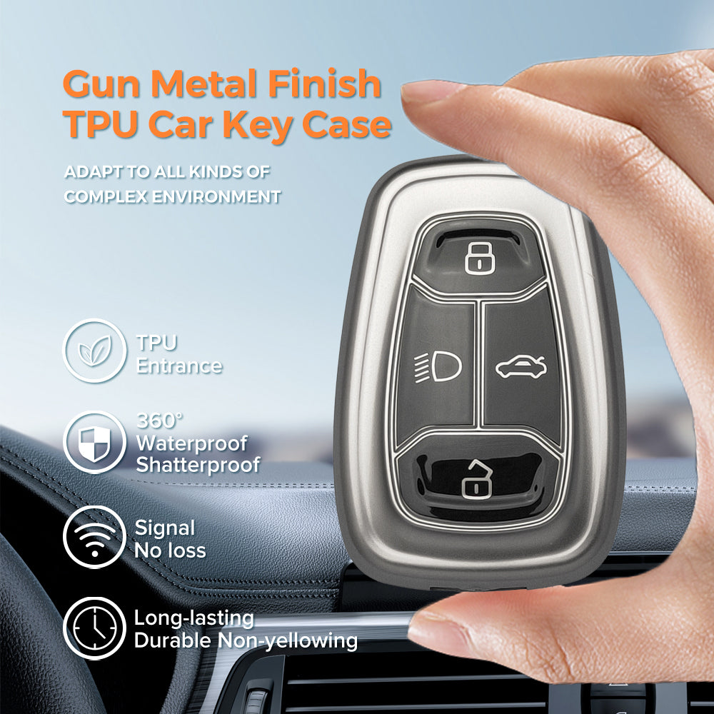 Keyzone® TPU Key Cover & metal alloy key holder for: Nexon, Harrier, S
