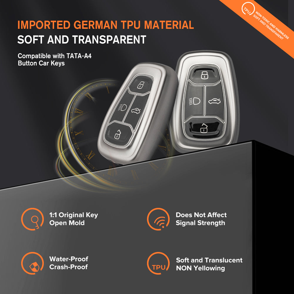 Keyzone® TPU Key Cover & metal alloy key holder for: Nexon, Harrier, S