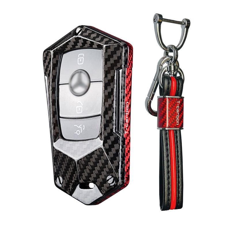 T-carbon genuine carbon fibre key cover and keychain Compatible for Me