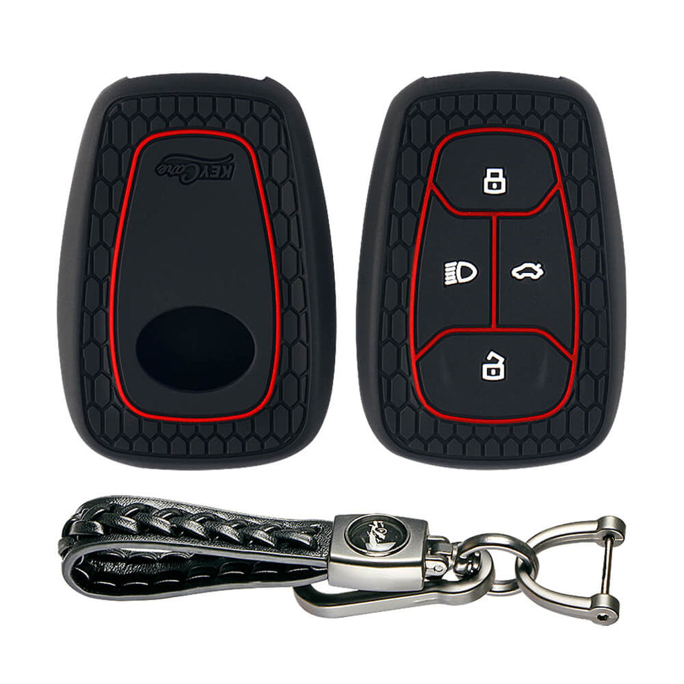 Keycare silicone key cover and keyring fit for : Tata Nexon, Altroz, H